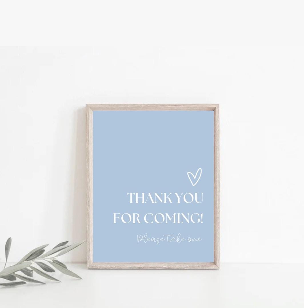 Minimalist Blue Baby Shower Sign Bundle, Baby Shower Table Signs, Books ...