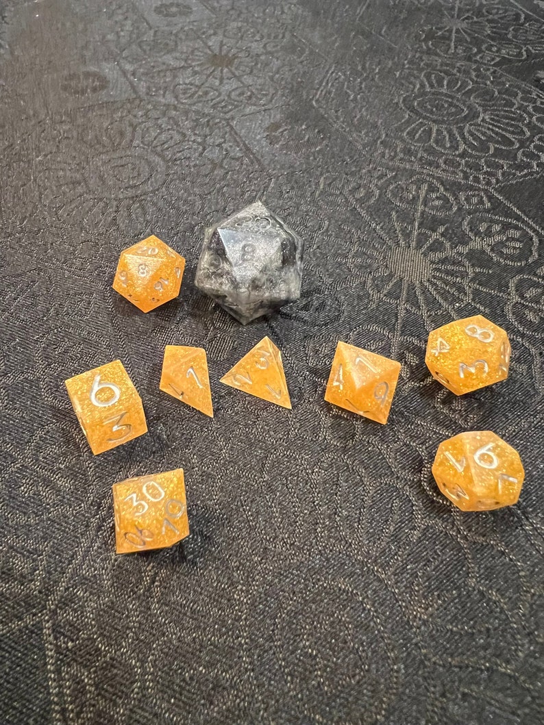 8 Piece Miniature Handmade Dice Set Midas Touch Gold - Etsy