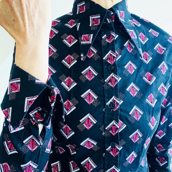 1970s Original John Craig Shirt with Dagger Collar / … - Gem