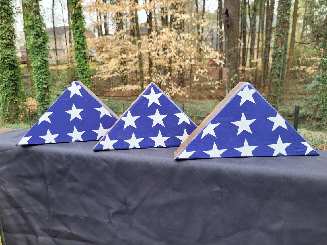 Wooden Folded Memorial Flag - Etsy