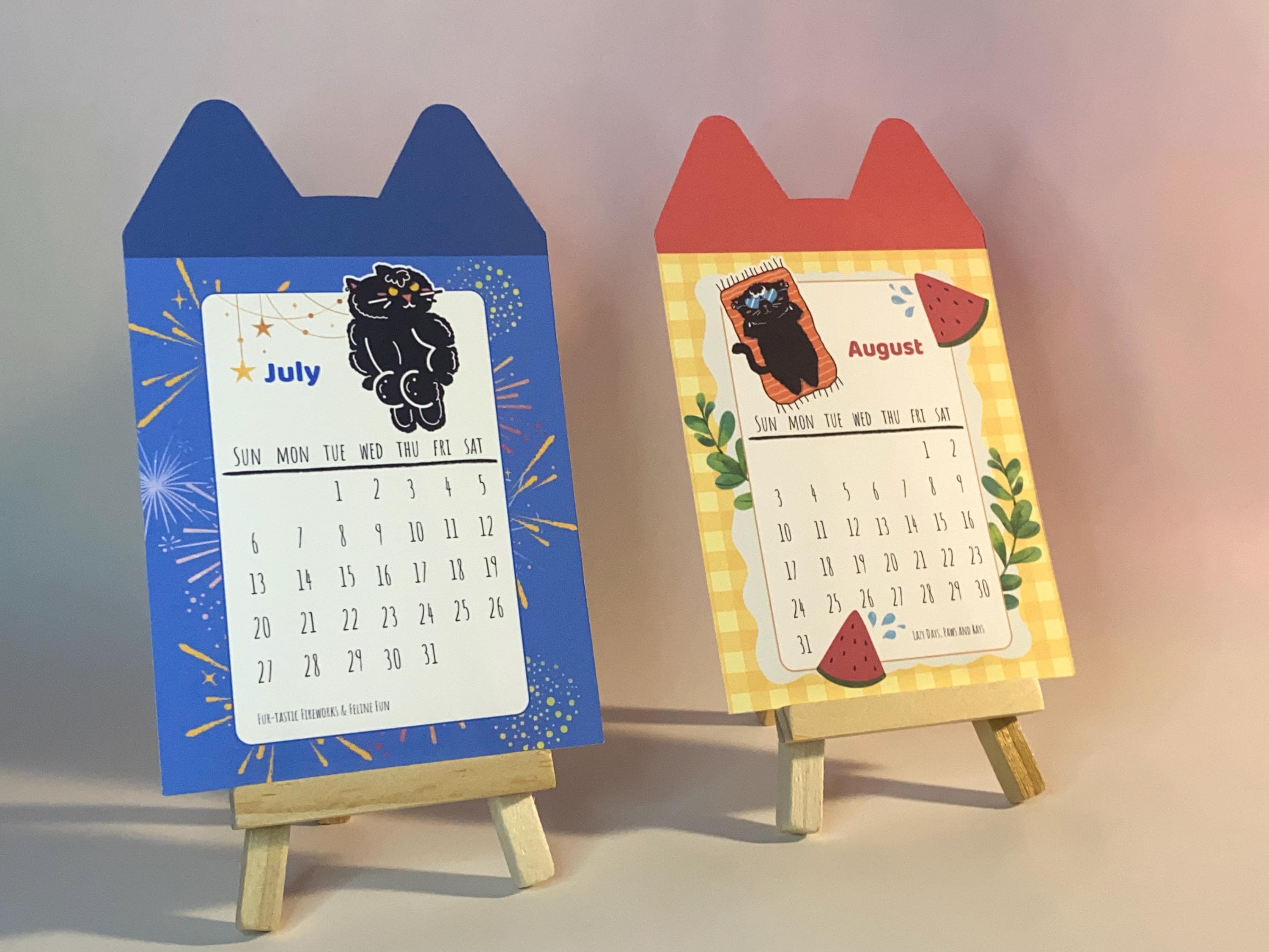 2025 Desk Calendar With Mini Wood Easel | 12 Month Calendar, Monthly ...