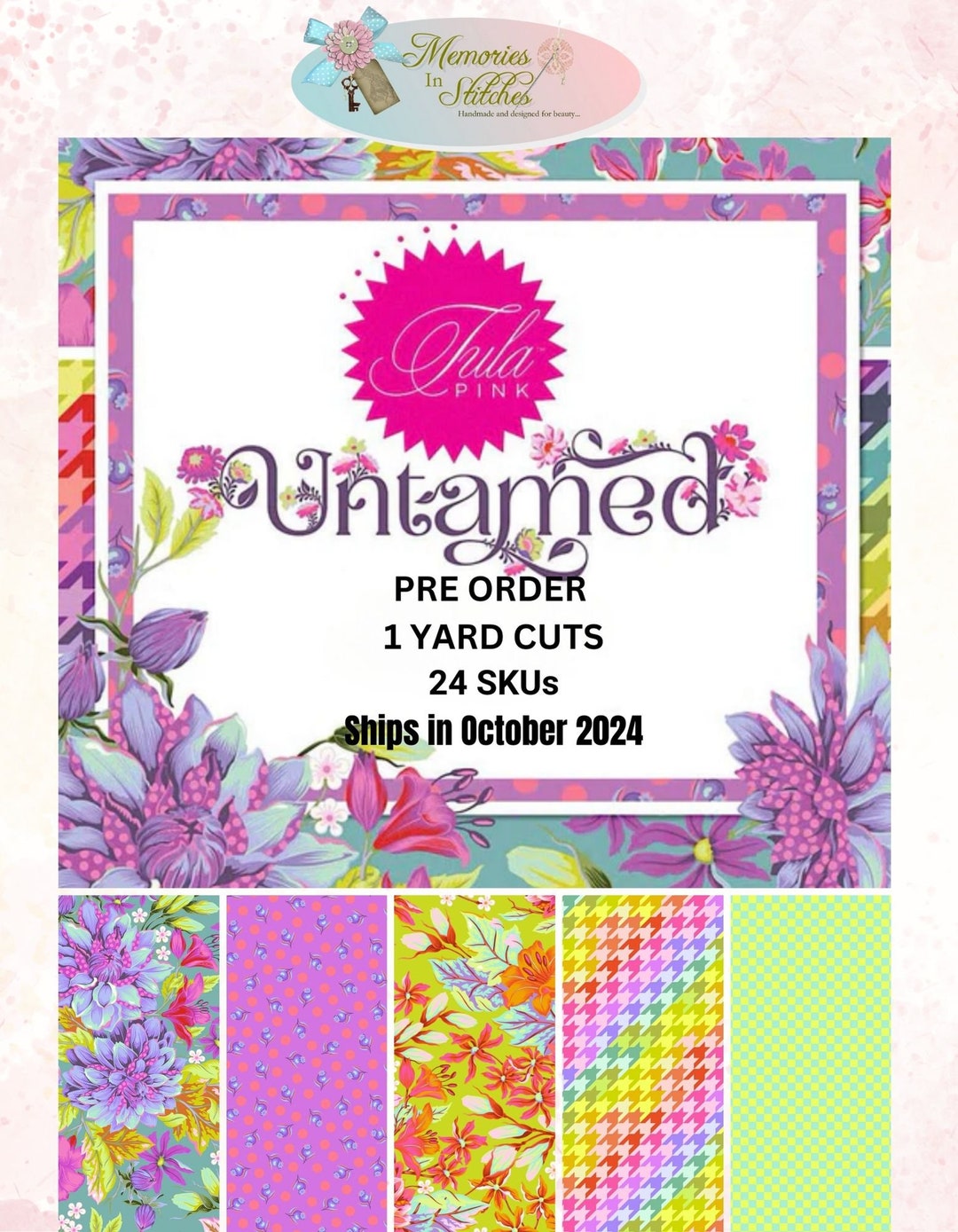 Tula Pink, Untamed, 1 Yard Cut Bundle, 24 Pcs, Ships in October 2024, Newest Collect by Tula ...