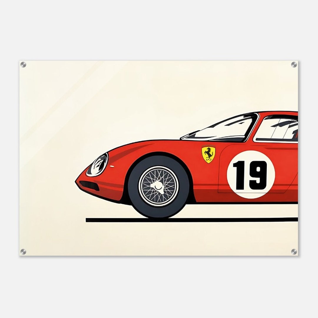 Ferrari Wall Art Ferrari Ad, Classic Car Art, Garage Art, Dad Gift ...