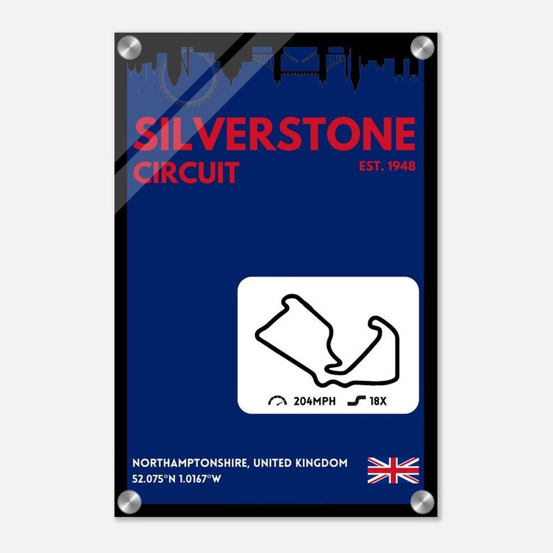 Silverstone Circuit Art F1 Track Poster, Racing Wall Art, F1 Gift ...