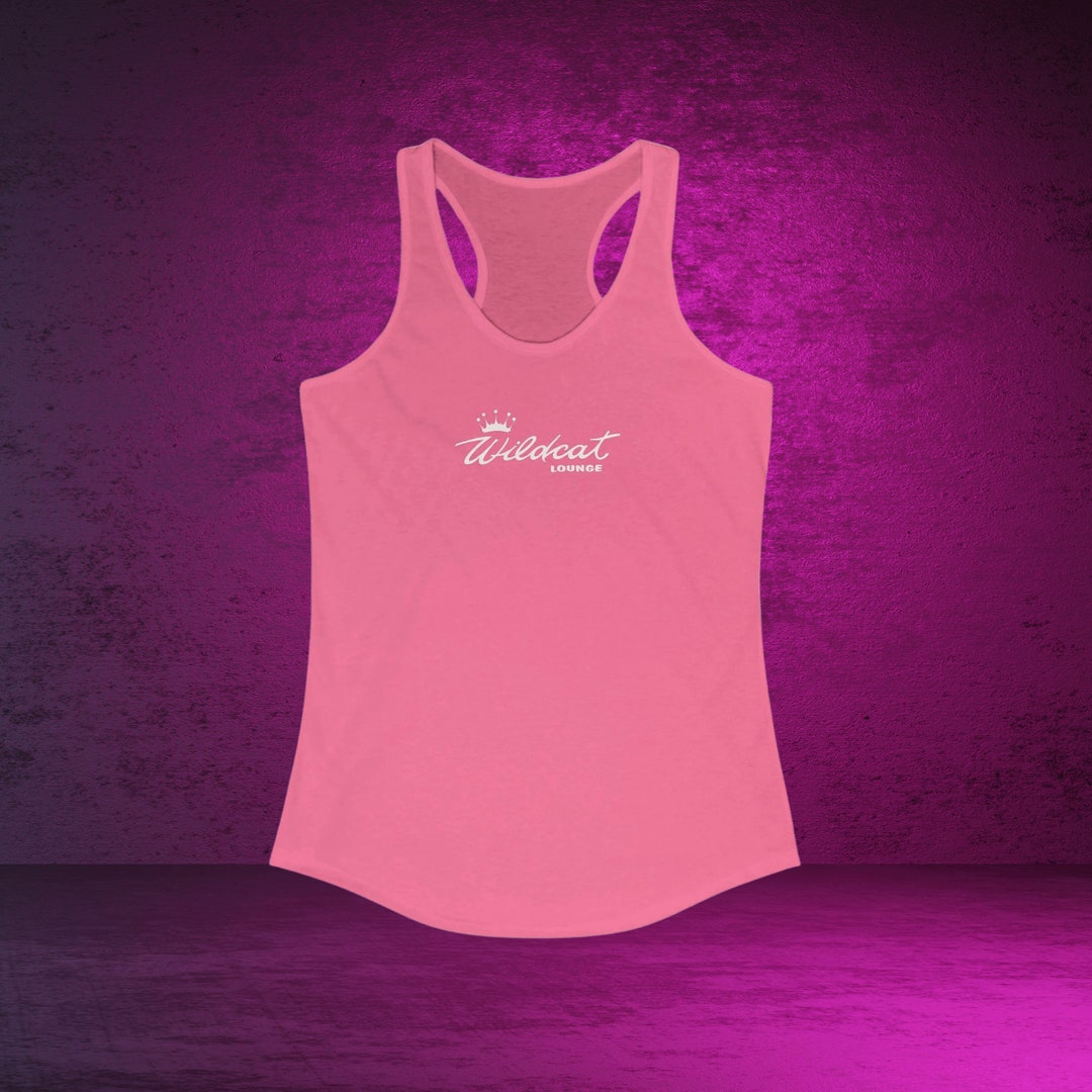 Women's Wildcat White Logo on Women's Ideal Racerback Tank, Pink ...