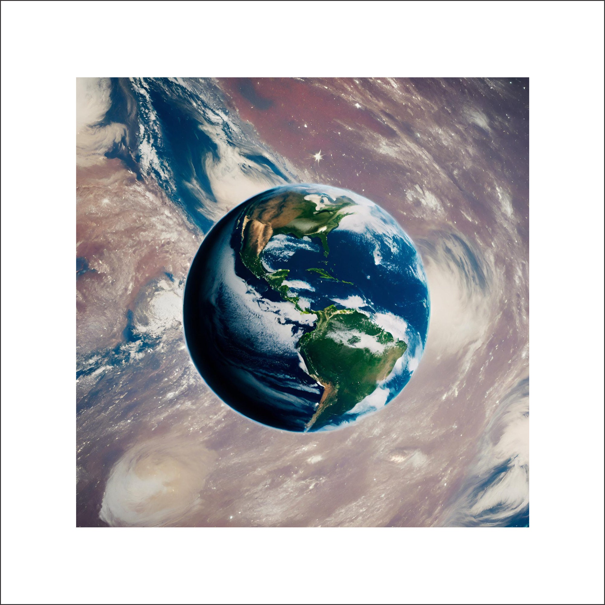 Earth From Space Art Print Wall Decor Art Digital Wall Decor Multiple ...