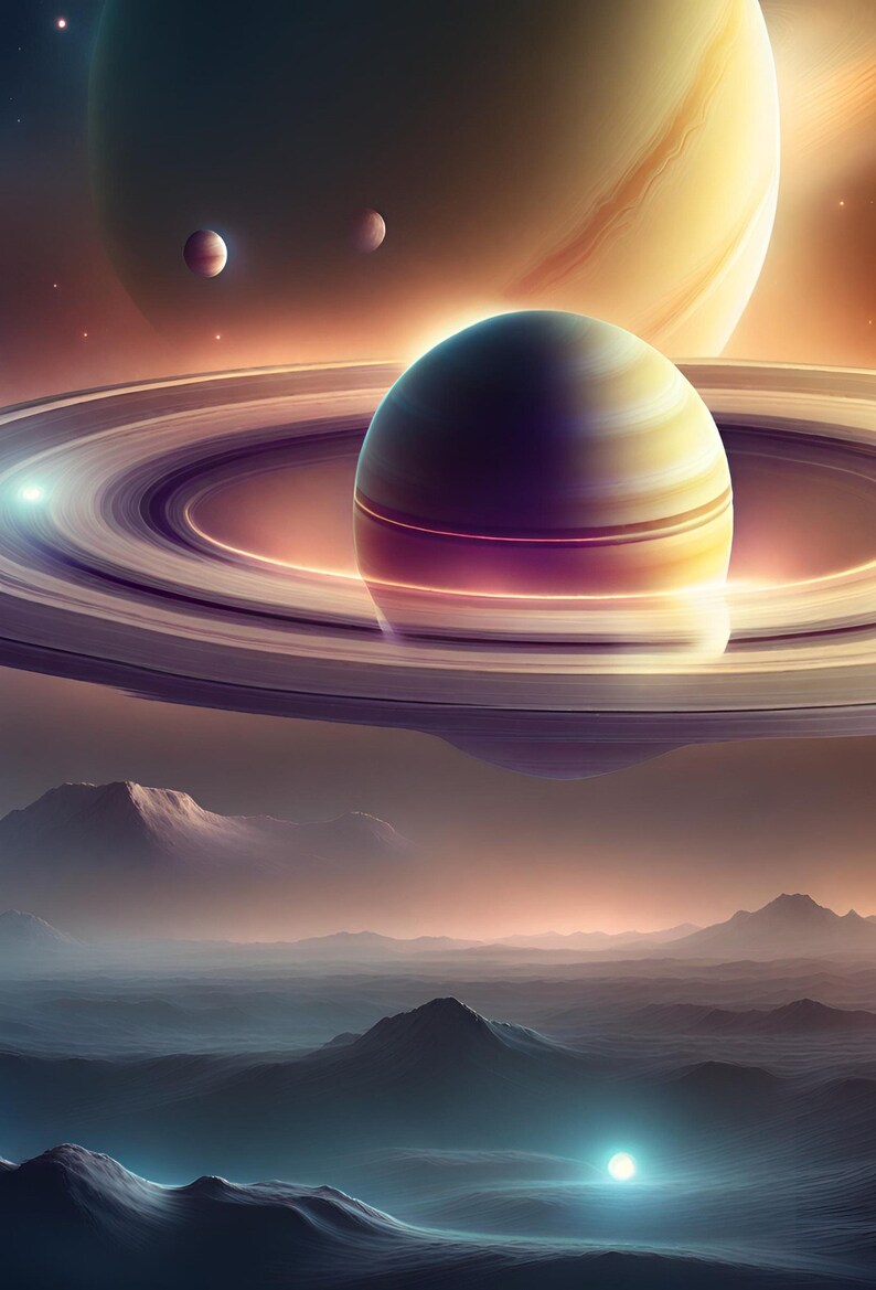 Space Planet Art AI Generated Art Print Digital Download Printable - Etsy