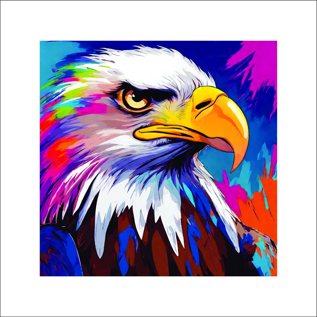 Bright Eagle Art Print Digital Download Printable - Etsy