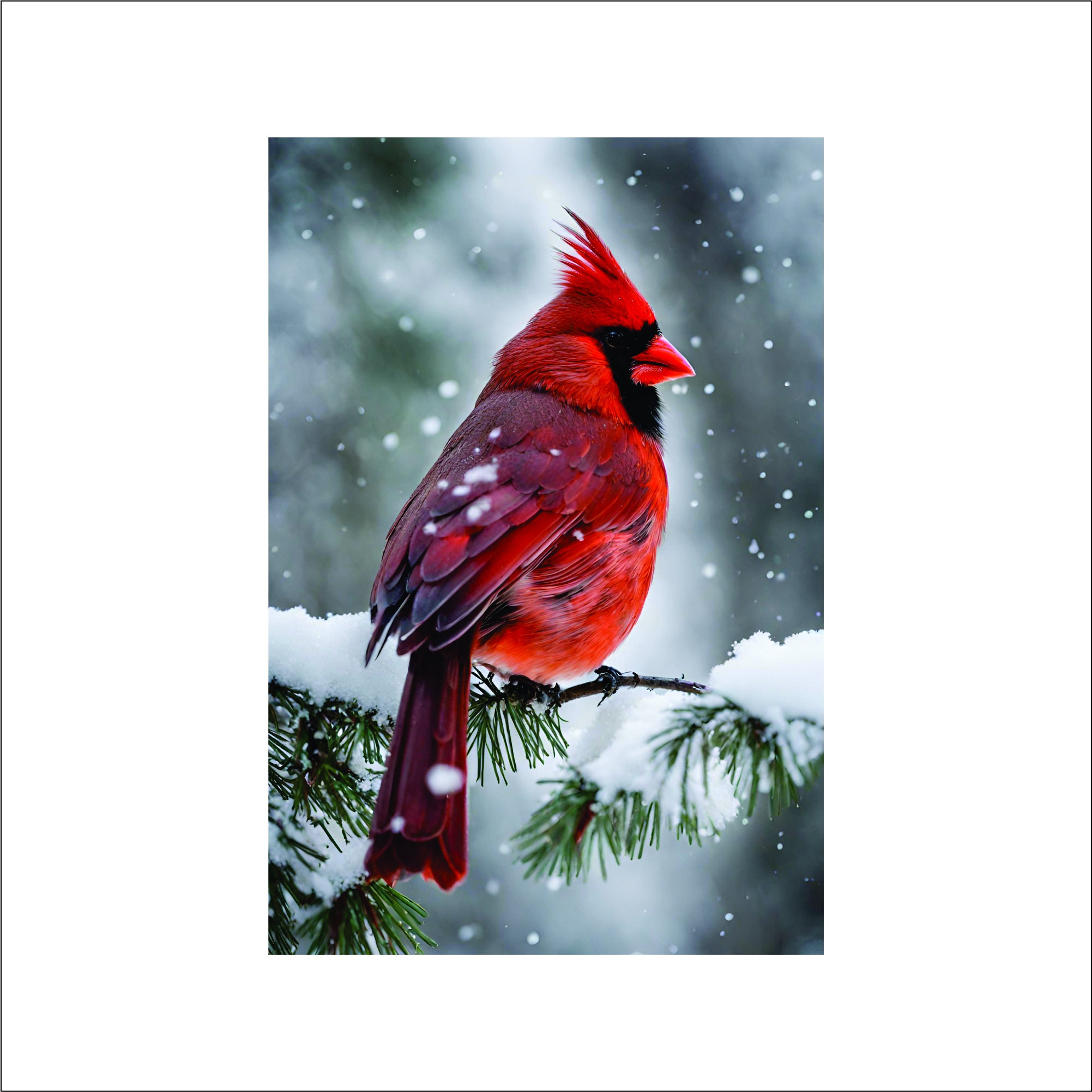 Cardinal Bird Art Print Digital Download Printable - Etsy