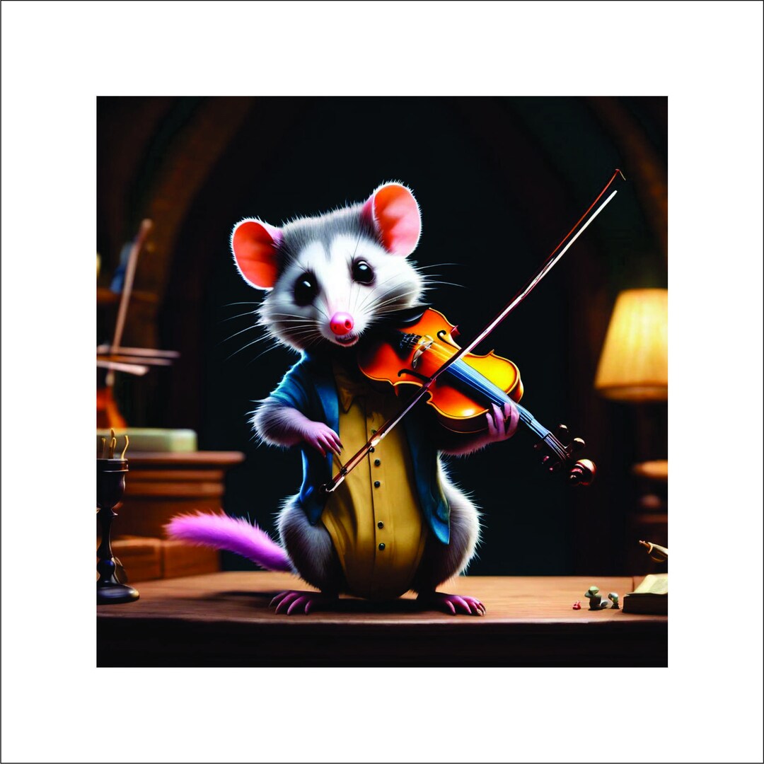 Mouse Playing Violin Art Art Print Digital Download Printable - Etsy