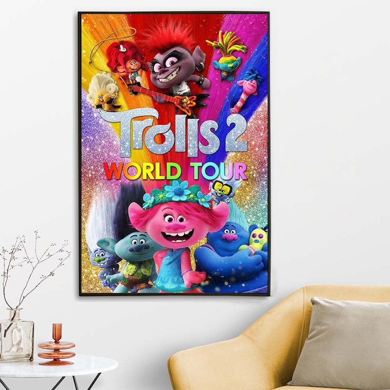 Trolls World Tour Cartoon Poster Movie Poster Minimalist Aesthetic ...