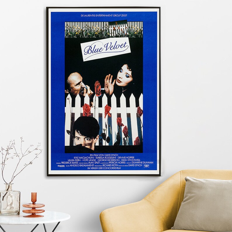Blue Velvet Poster Movie Poster Minimalist Aesthetic Poster Wall Art ...