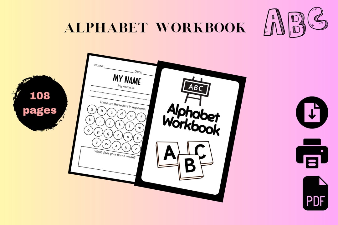 Book for Learning the Alphabet for Children, ABC Book, A Book for ...