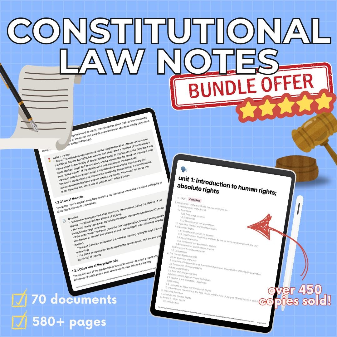 Constitutional Law Notes | LLB Law | Oxford University | Cambridge ...