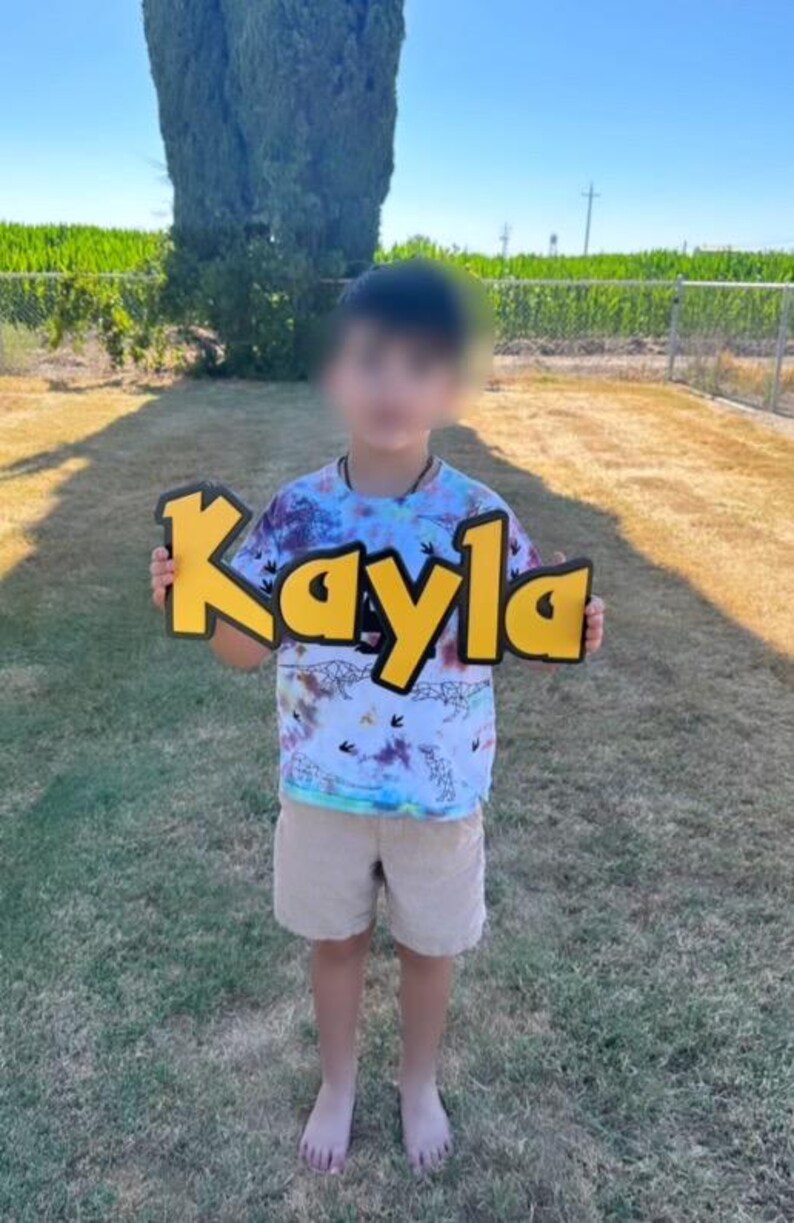 POKEMON Pikachu Inspired Font Name 3D Personalized Name Board Door ...