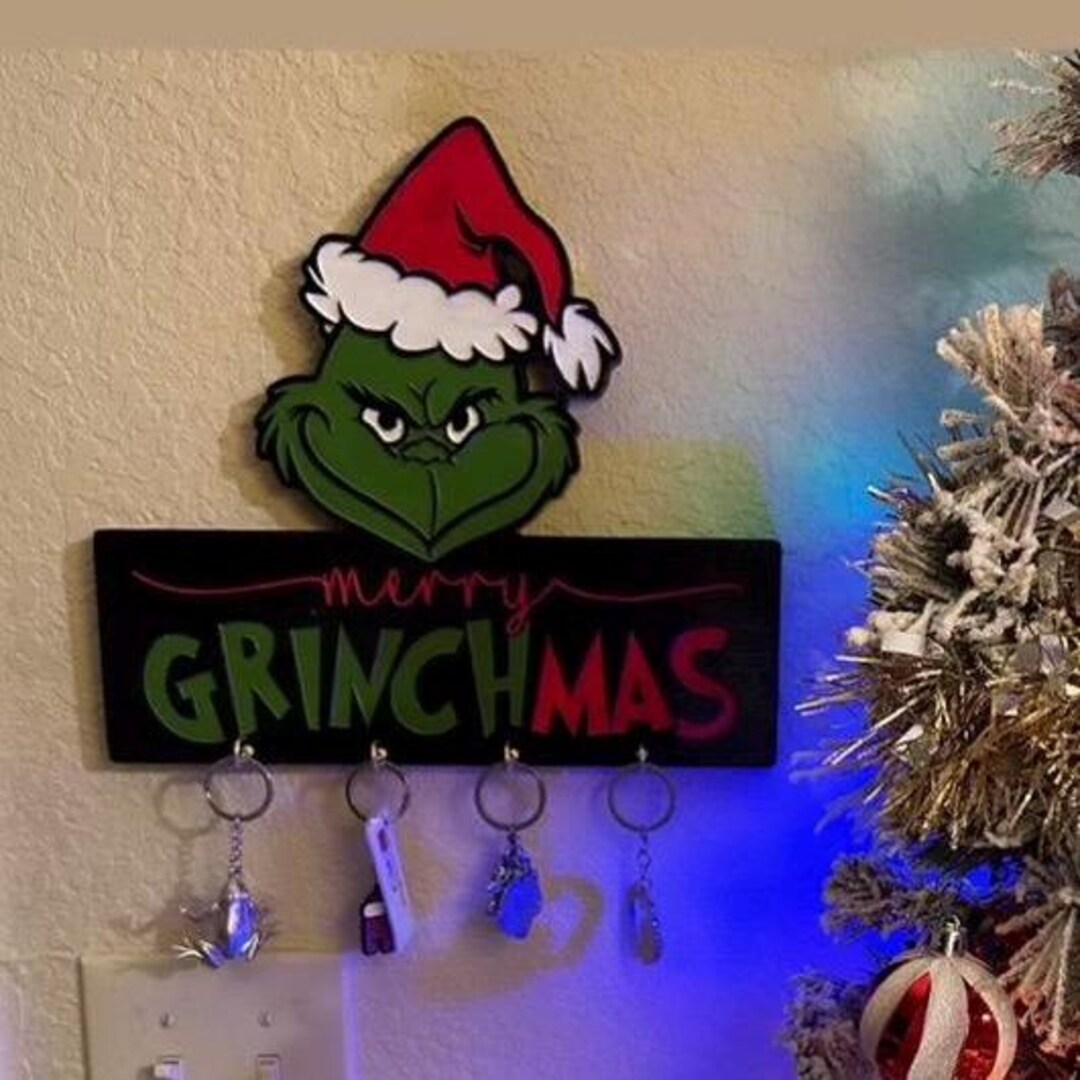 Christmas Grinch Hand Painted Key Holder - Etsy