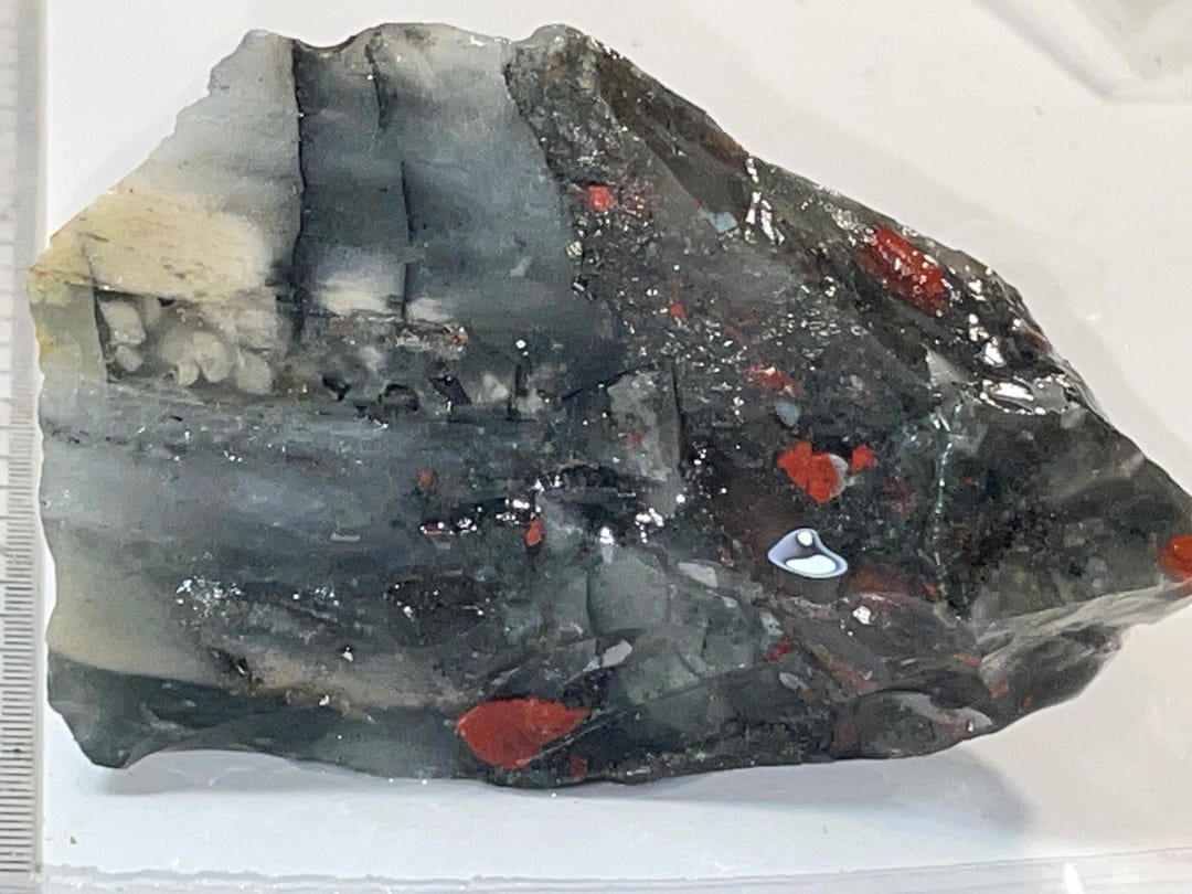 Bloodstone- Heliotrope Rough Mineral- With Red Spots -231g ...