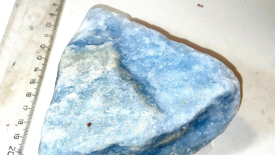 Blue Calcite Cabinet Size Specimen With White Color ,684g, Metaphysical ...