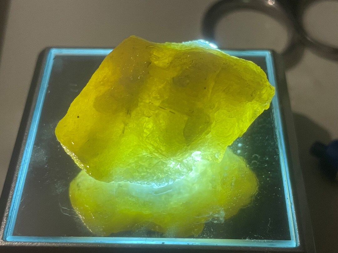 Danburite Rough Gemstone 125ct - Intense Yellow Translucent Crystal for ...