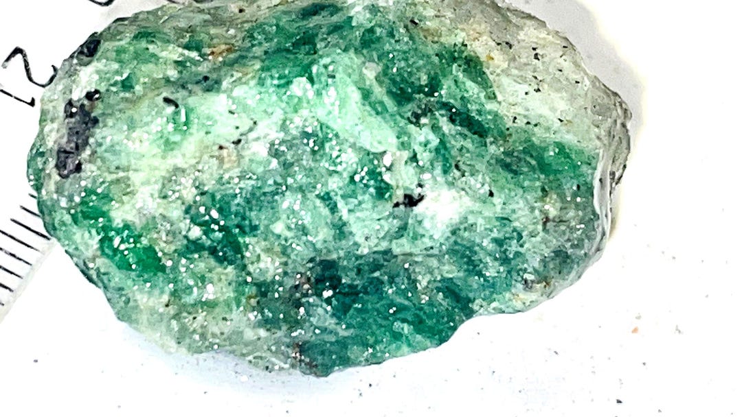 Tsavorite Specimen With White Gold Colors- Collector's Mineral, 72ct ...