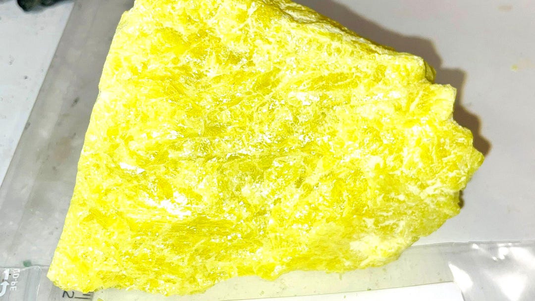 Sulfur Native Crystal , Yellow Color Mineral - 349g (unique 2 ...