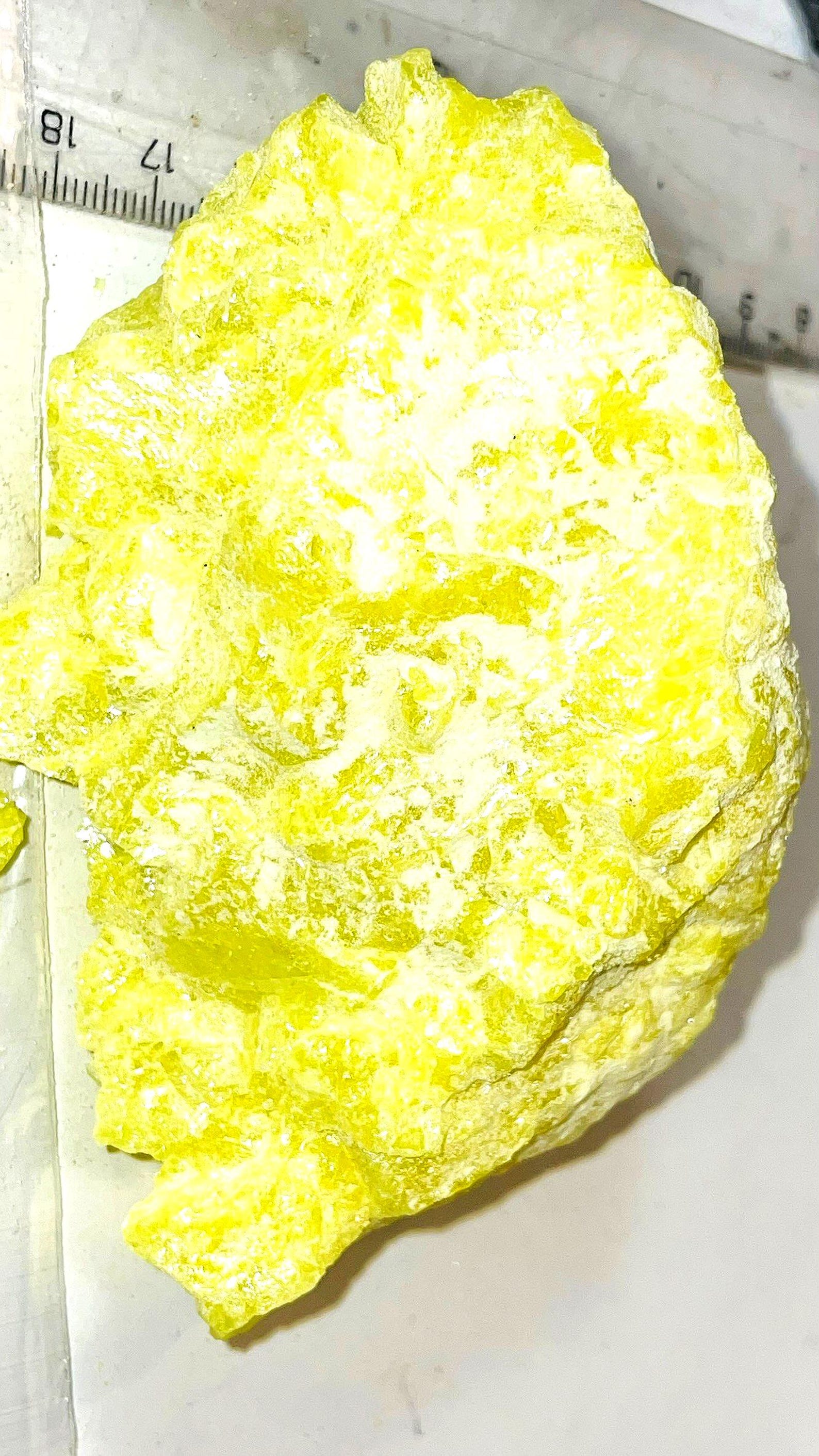 Sulfur Native Crystal , Yellow Color Mineral - 300g- Amazing Rough ...