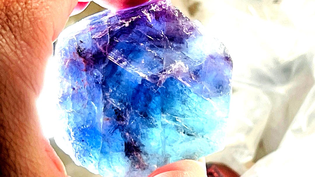 Rainbow Fluorite Transparent Specimen 88g Rare Collectors Crystal for ...