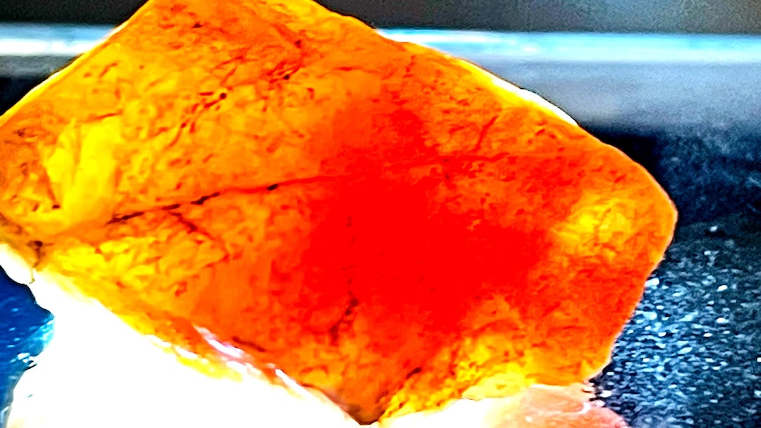 Hematoid Quartz Rough Gemstone Crystal Intense Orange Color, 32ct ...