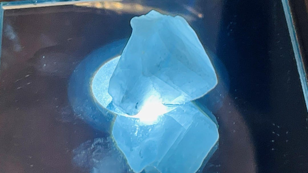 Blue Calcite Translucent Specimen- With Unique Shape - Rare Translucent ...