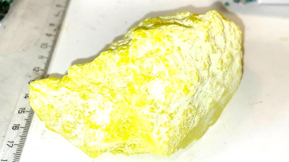 Sulfur Native Crystal , Yellow Color Mineral - 300g- Amazing Rough ...