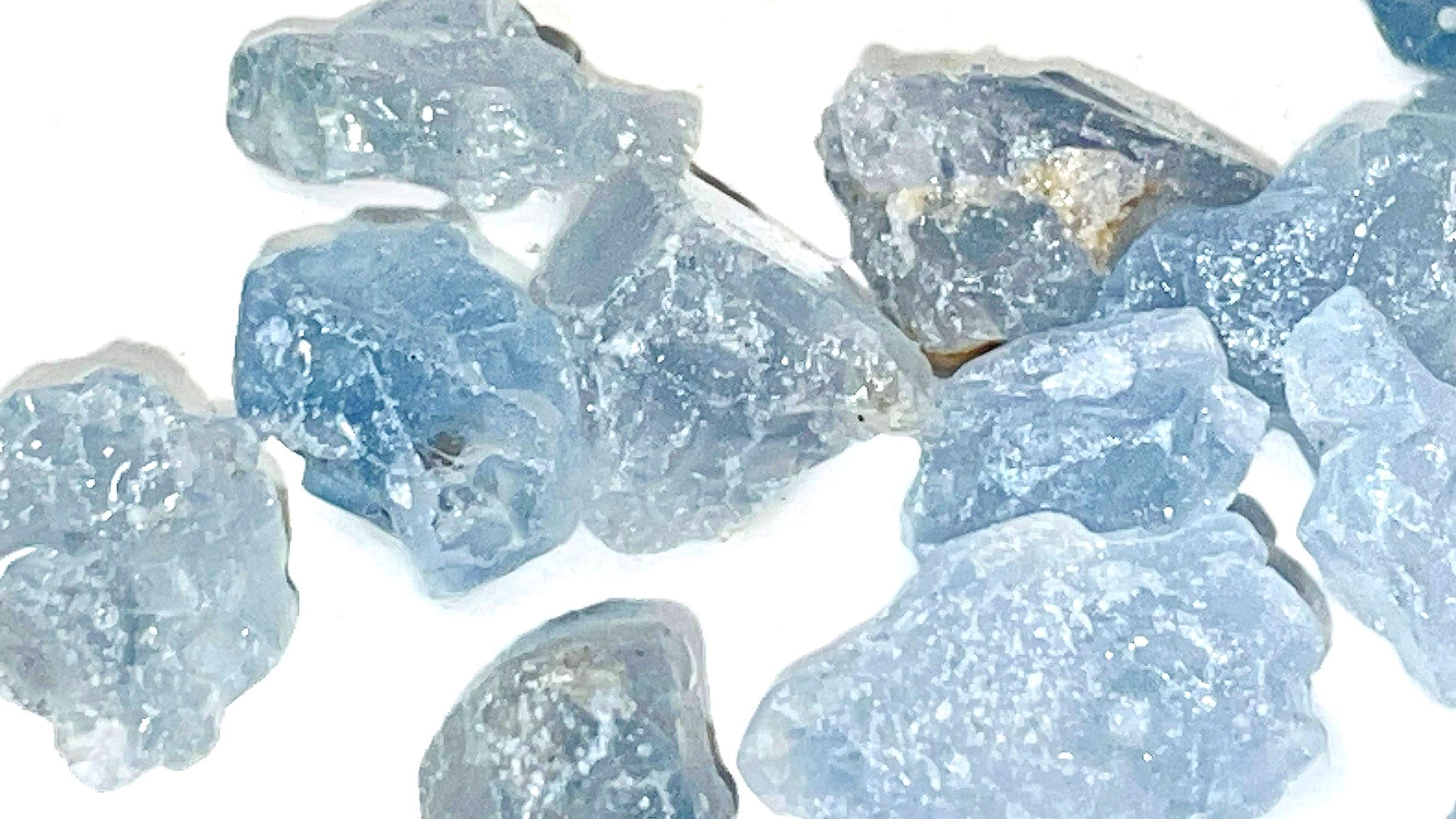 Celestine Rough Light Blue Transparent Crystals 100g- Raw Gemstones ...