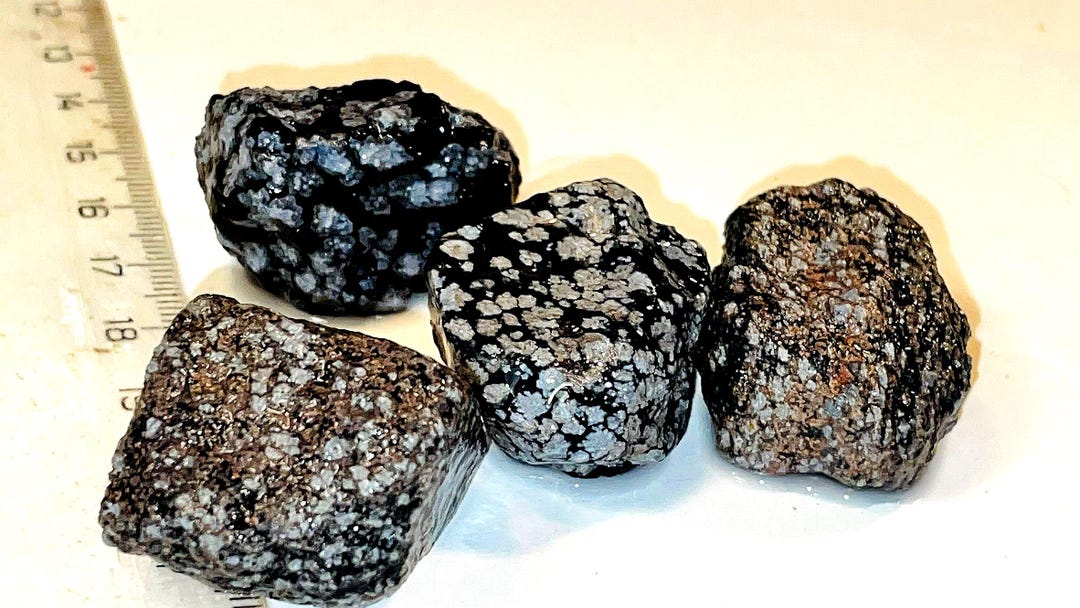 Snowflake Obsidian Healing Stones - Rebirth Raw Minerals, 57g Rough ...