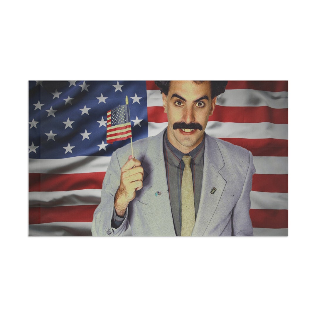 Borat “US and A” American Flag, Funny Movie Meme Decor - Etsy