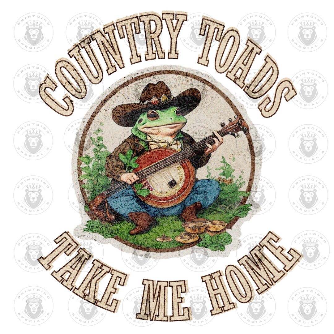 Country Toads Take Me Home Digital PNG, Cowboy Frog PNG, Funny Frog ...