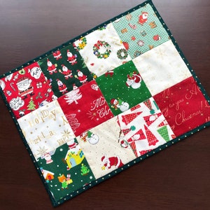 Christmas Mug Rug, Xmas Pattern Fabric Mug Rug, Handmade Holiday Mug ...