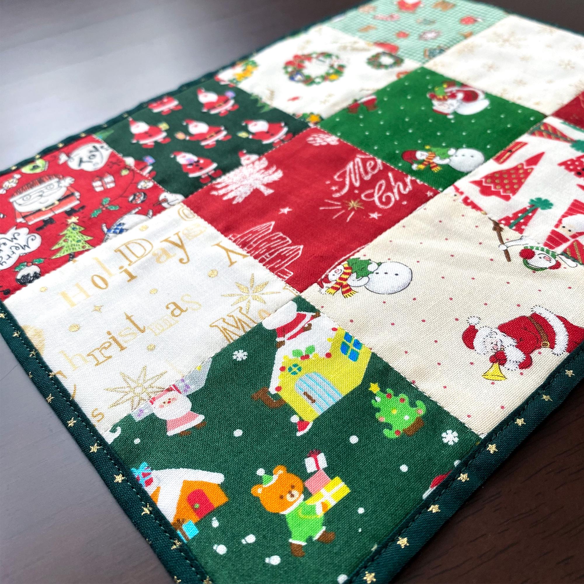 Christmas Mug Rug, Xmas Pattern Fabric Mug Rug, Handmade Holiday Mug ...