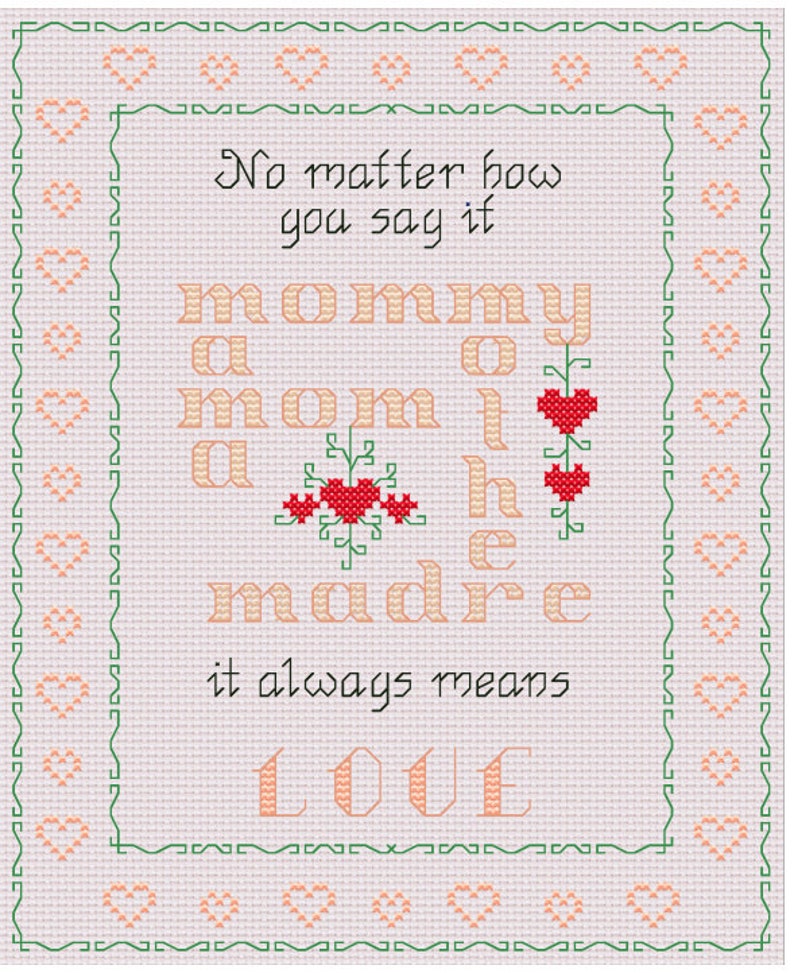 Mom Cross Stitch Pattern - Etsy