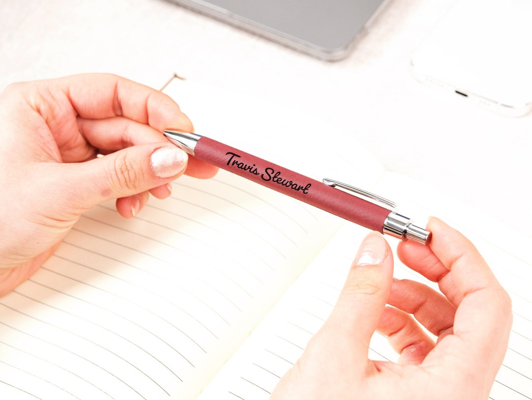 Personalized Leather Pen, Monogram Engraved Pen, Custom Engraved Pen ...