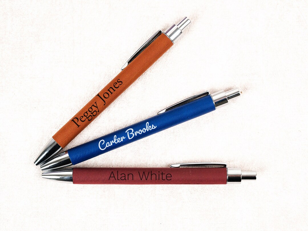 Personalized Leather Pen, Company Logo Engraved Pen, Custom Name ...