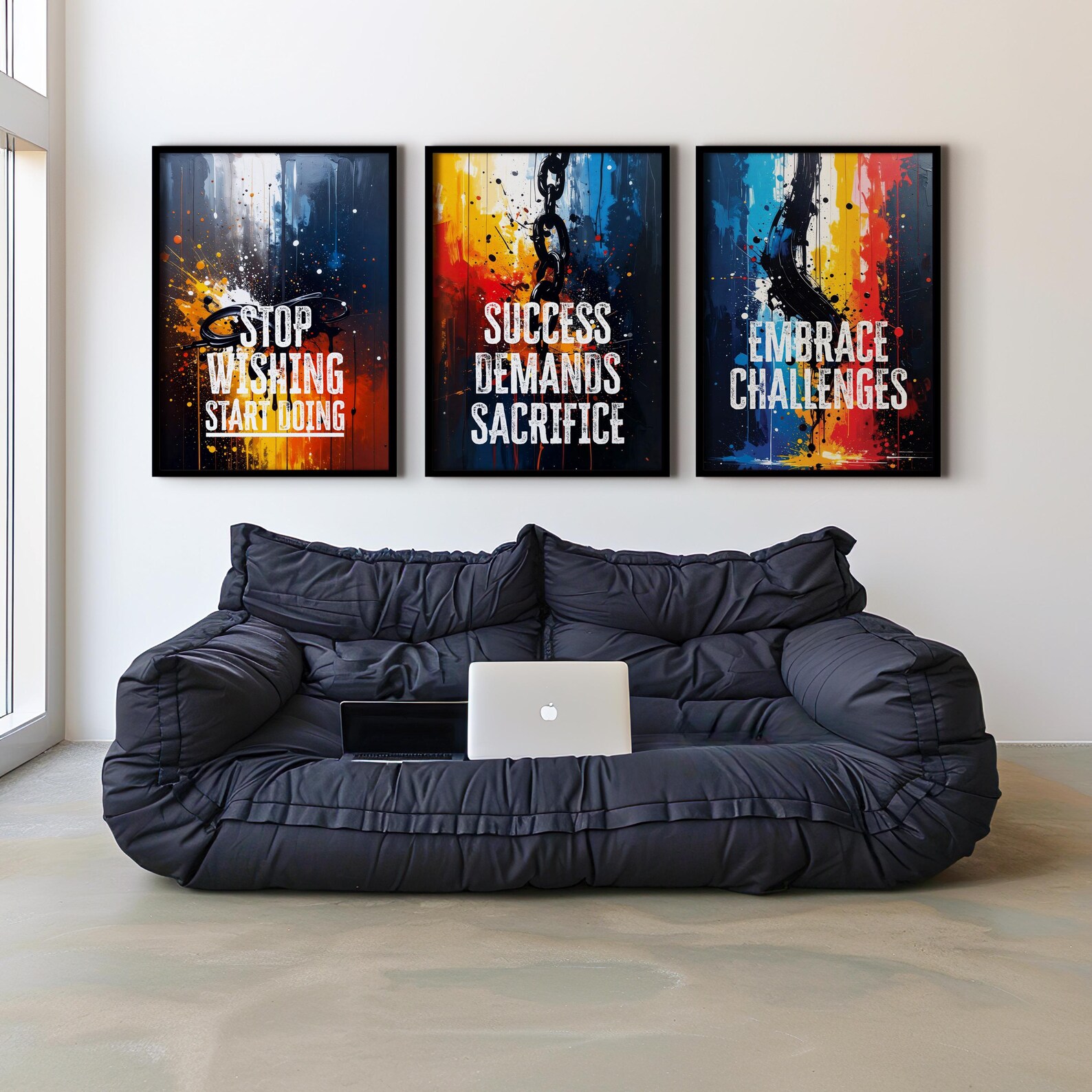 Set of 3 Motivational Posters, Digital Wall Art, Inspirational Quotes ...