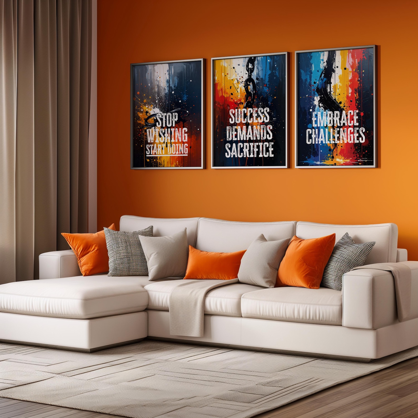 Set of 3 Motivational Posters, Digital Wall Art, Inspirational Quotes ...