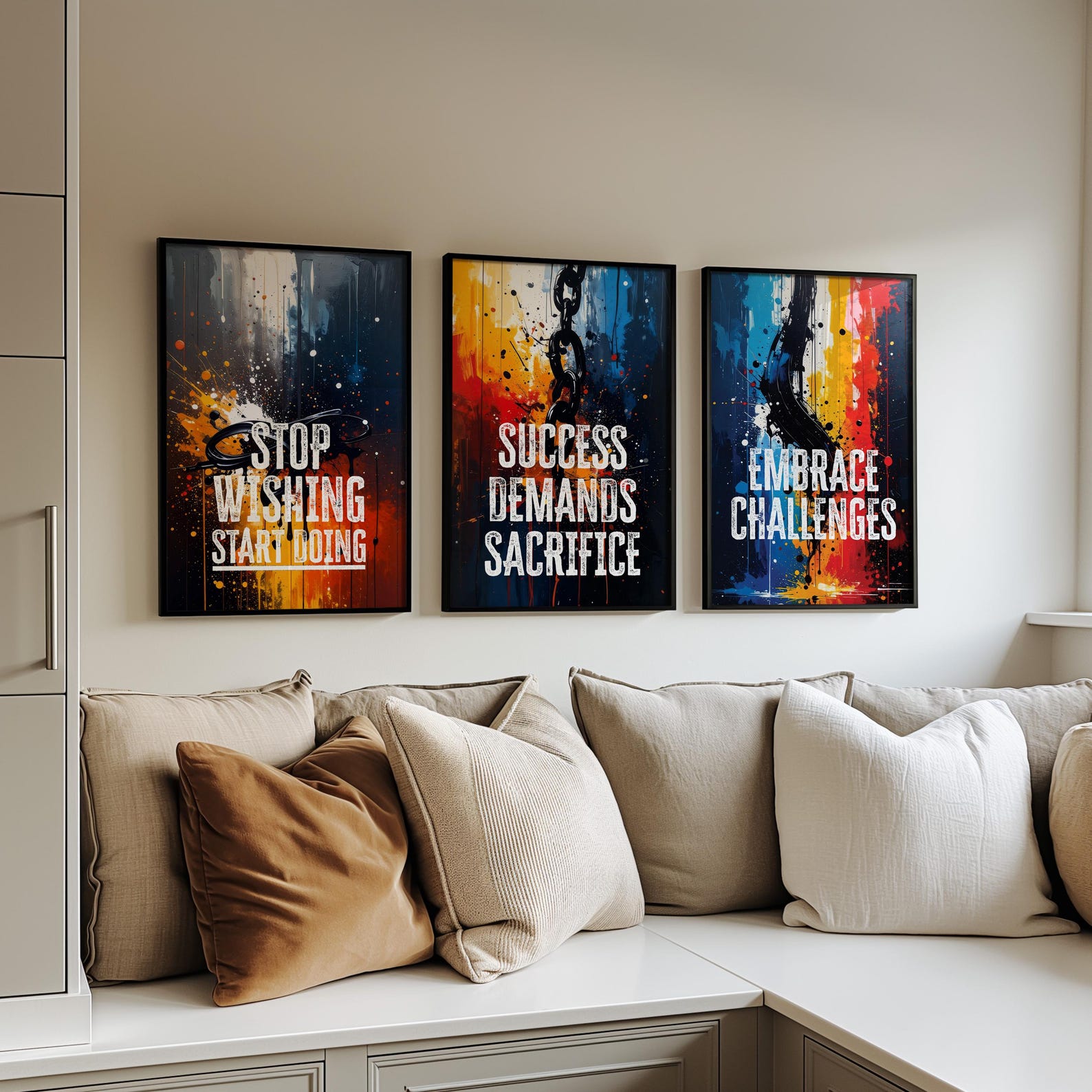 Set of 3 Motivational Posters, Digital Wall Art, Inspirational Quotes ...