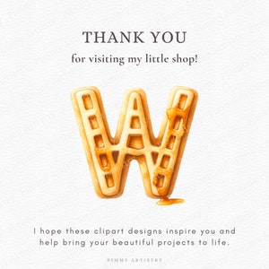 Sweet Waffle Watercolor Clipart: Alphabet & Numbers Set, Waffle Letters ...