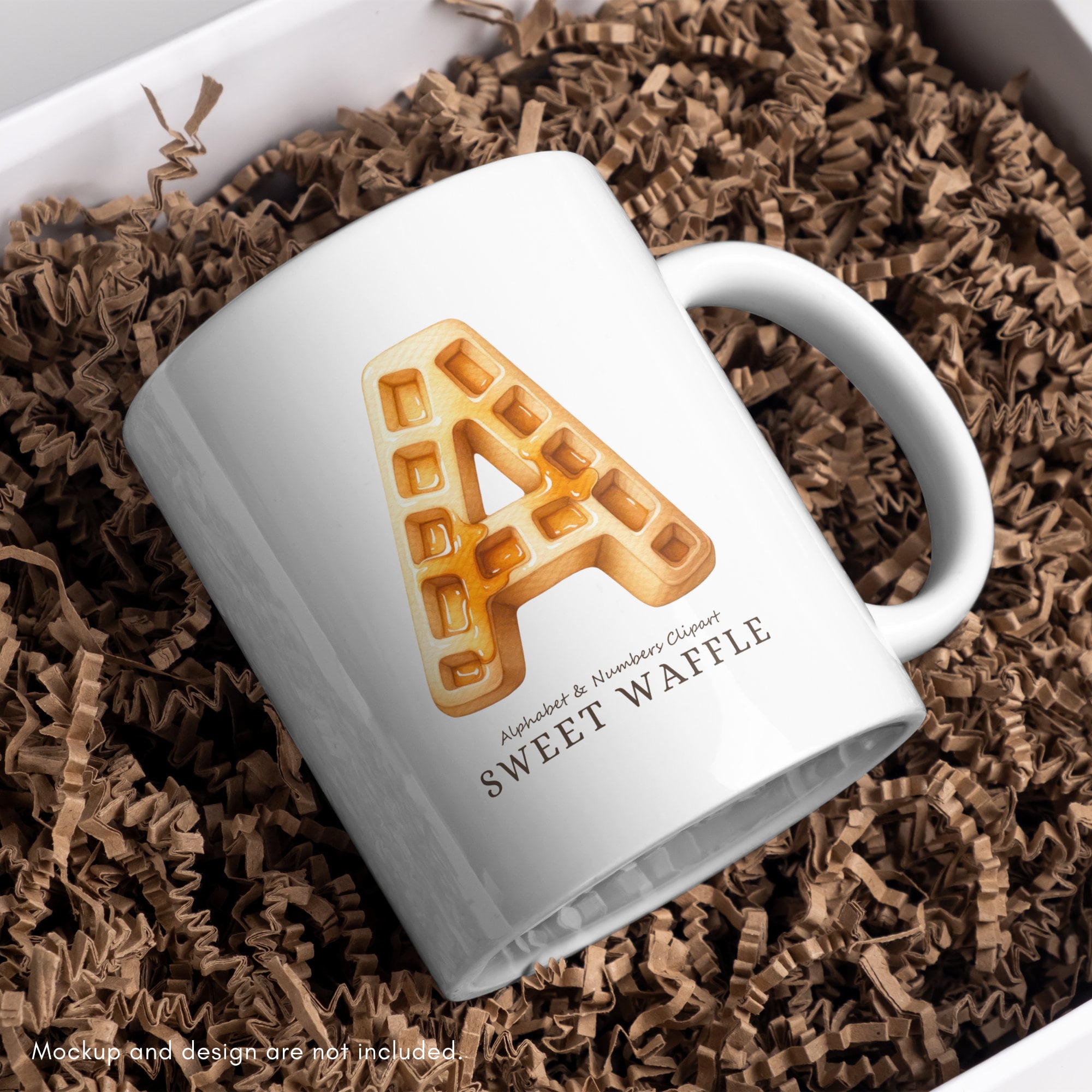 Sweet Waffle Watercolor Clipart: Alphabet & Numbers Set, Waffle Letters ...