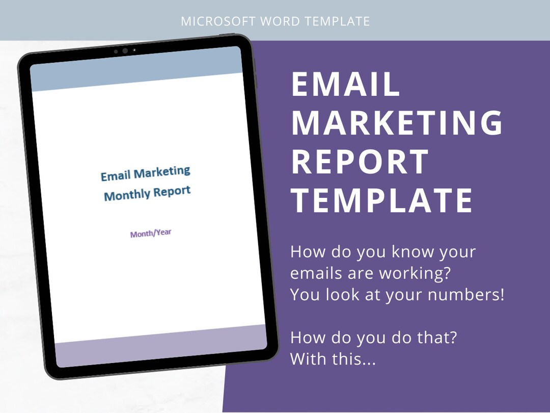 Email Marketing Report Template - Etsy