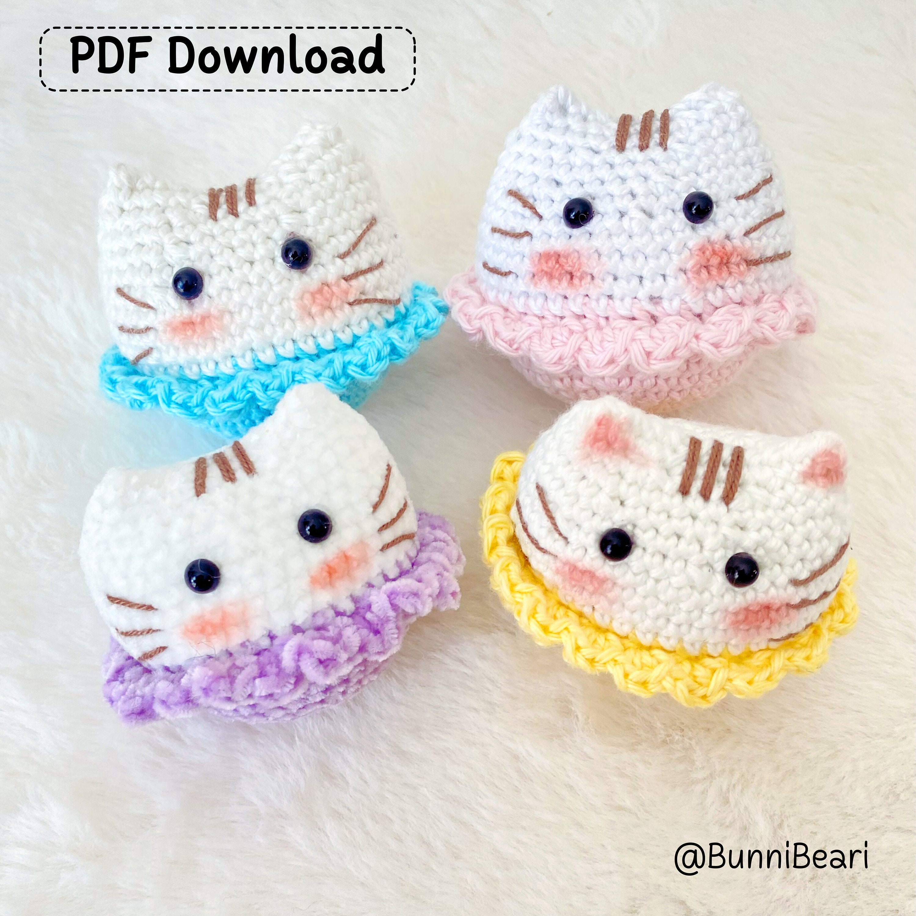 PDF Pattern,mochi Mochi Cat, Easy and Sew Less, Amigurumi Cat Pattern ...
