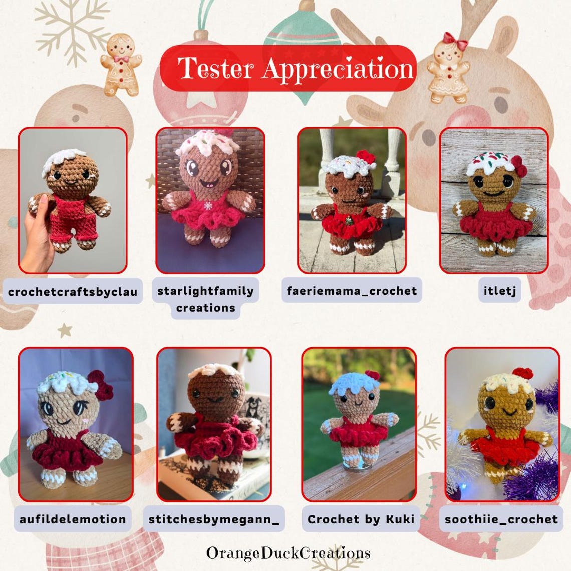 Gingerbread Twins Crochet Pattern, Ginga & Gingy (PDF Pattern) - Etsy