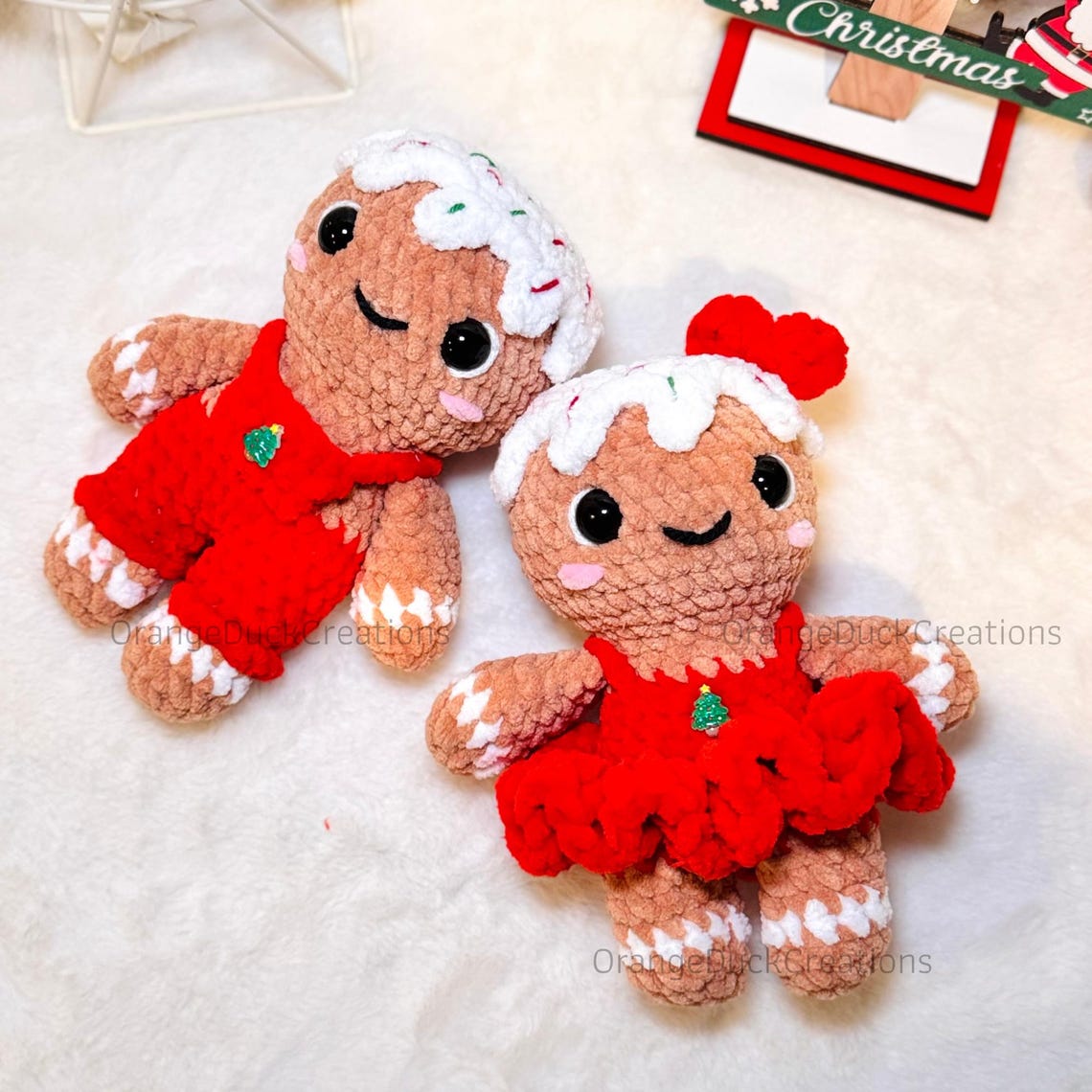 Gingerbread Twins Crochet Pattern, Ginga & Gingy (PDF Pattern) - Etsy