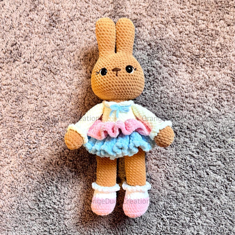 Luscarista Bunny Crochet Pattern PDF| English Terms | Plush Chenille Yarn Toy Pattern - Etsy