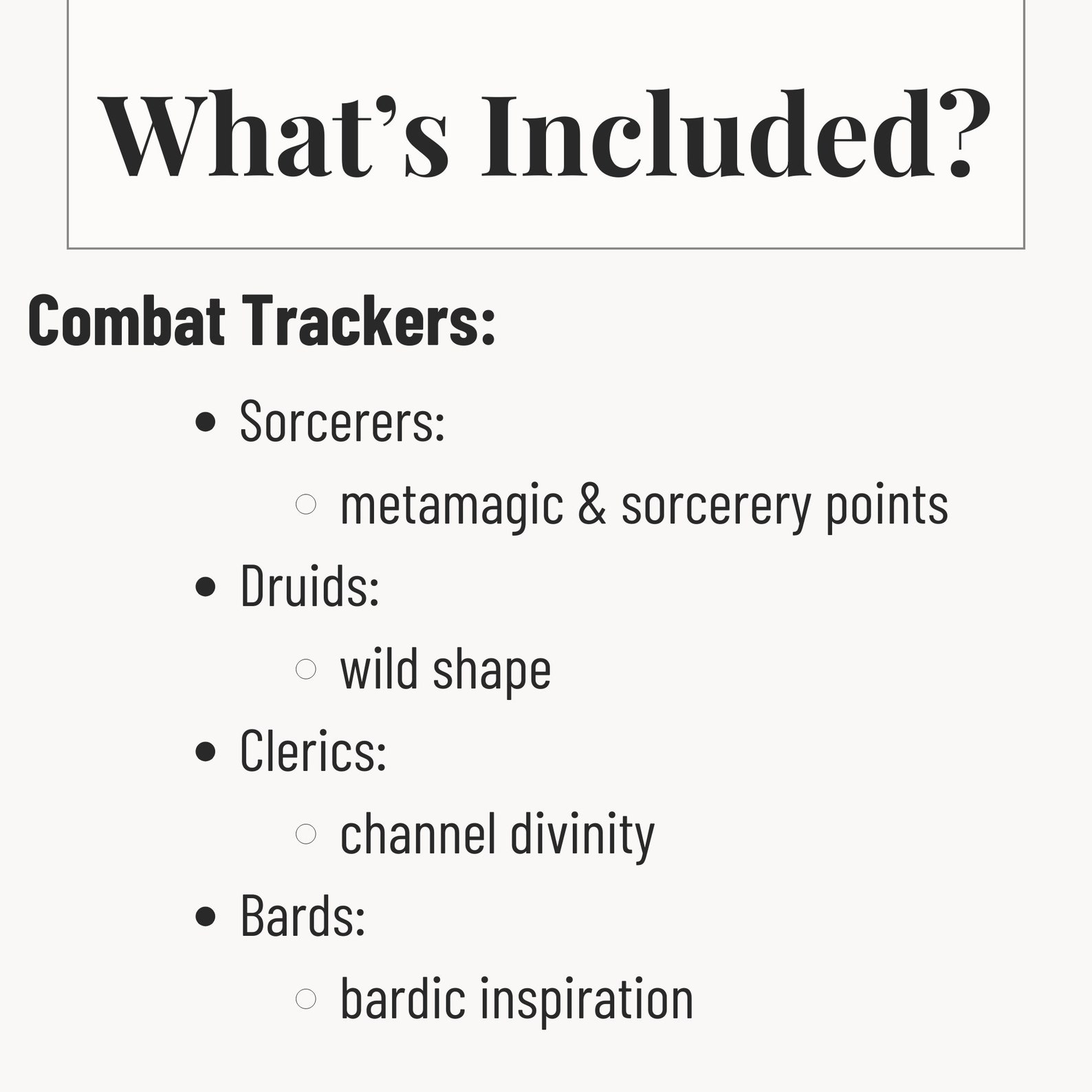 Dnd Combat Trackers Spellcaster Edition Sorcerer, Druid, Bards, and ...